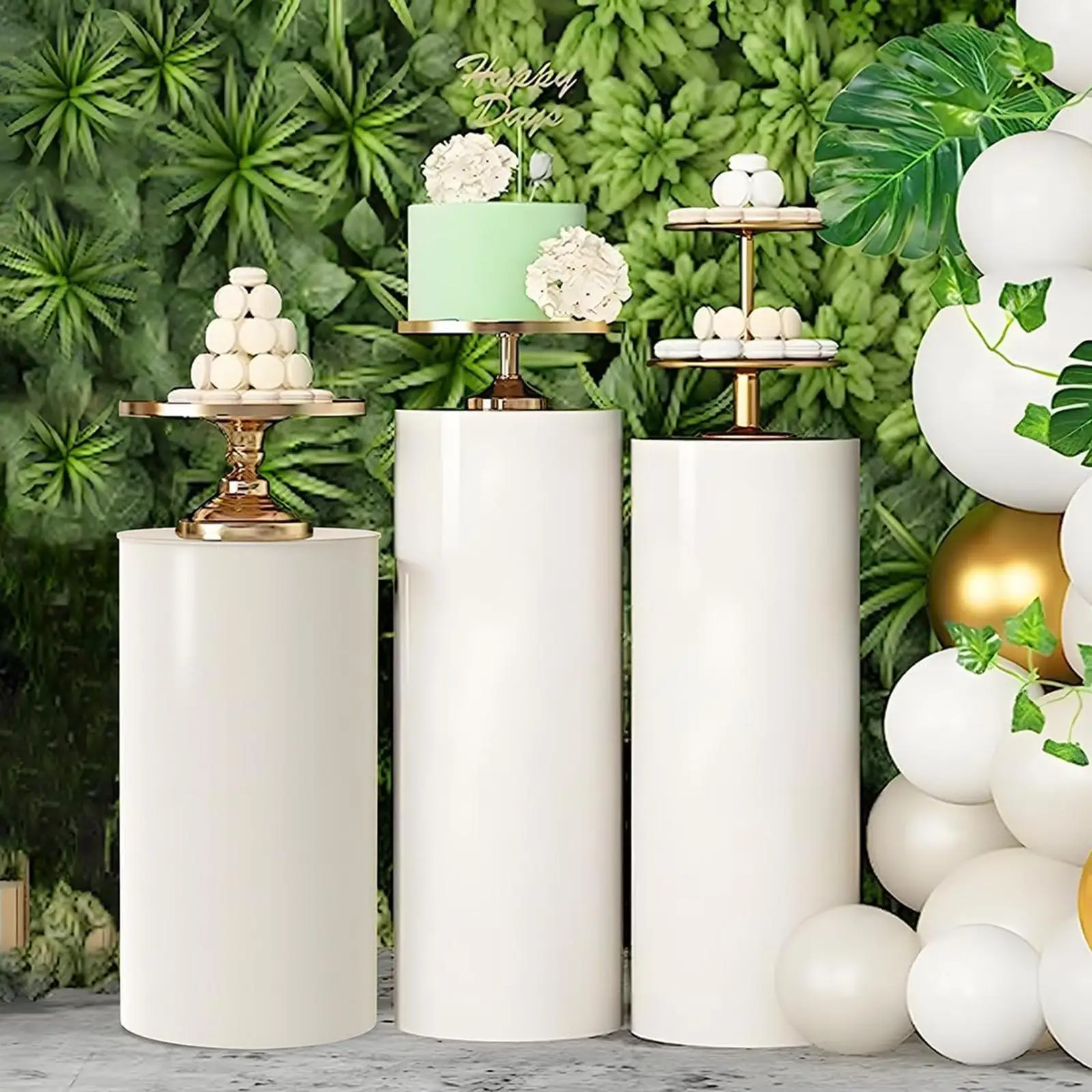 3Pcs Dessert Pedestals Cylinder Plinth Pillars Cake Stand, Festival ...