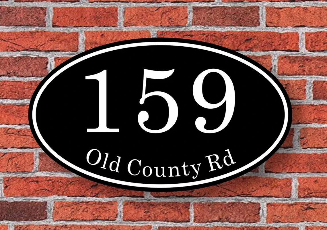 Custom-Address-Sign-Acrylic-Oval-House-Numbers-Plate-Personalized-House ...