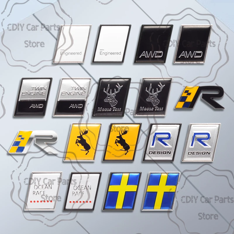 Car Sticker Metal Badge Prancing Deer R Design Emblem Body Trunk Decals ...