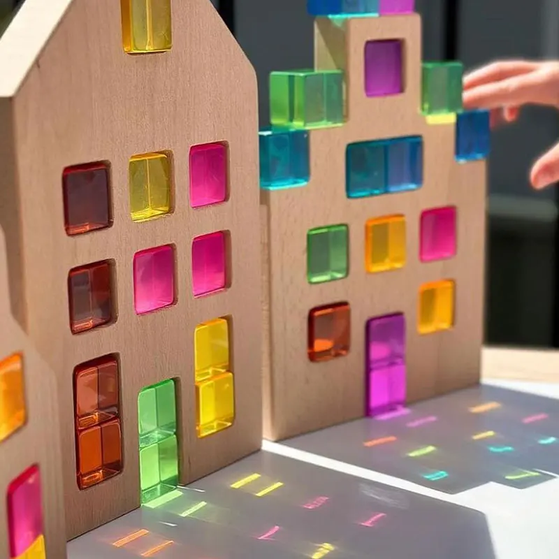 Wooden Stacking Blocks | Wooden Activity Cube | Montessori Toy | Lucent ...