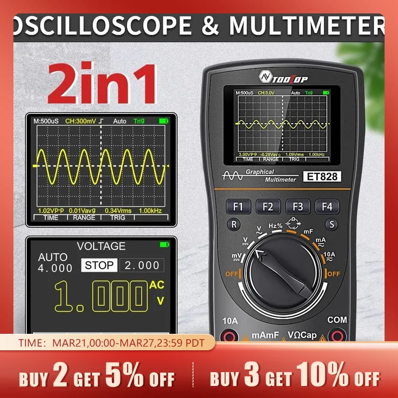 TOOLTOP-ET828-Handheld-Digital-Oscilloscope-Multimeter-2-5Msps-Sampling ...