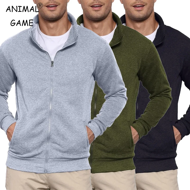 Autumn Men's Sweatshirts Jacket Man Without Hood Zip Coats Outdoor ...