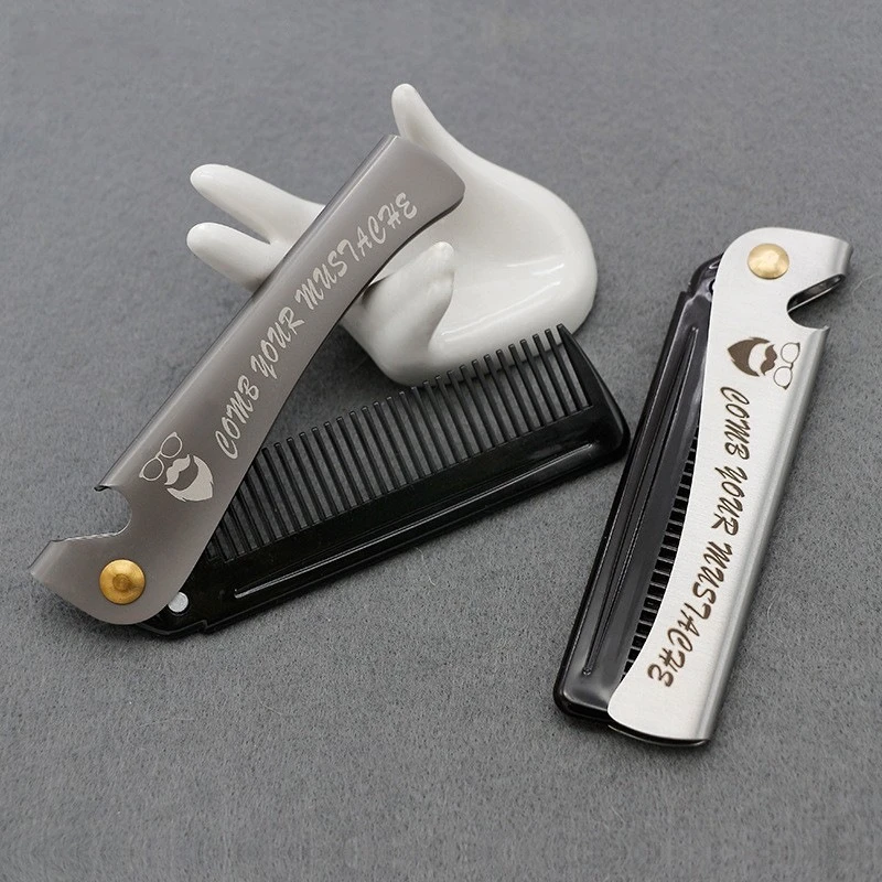 Folding Steel Combs For Men Oil Head Portable Beard Combs For Men Comb ...