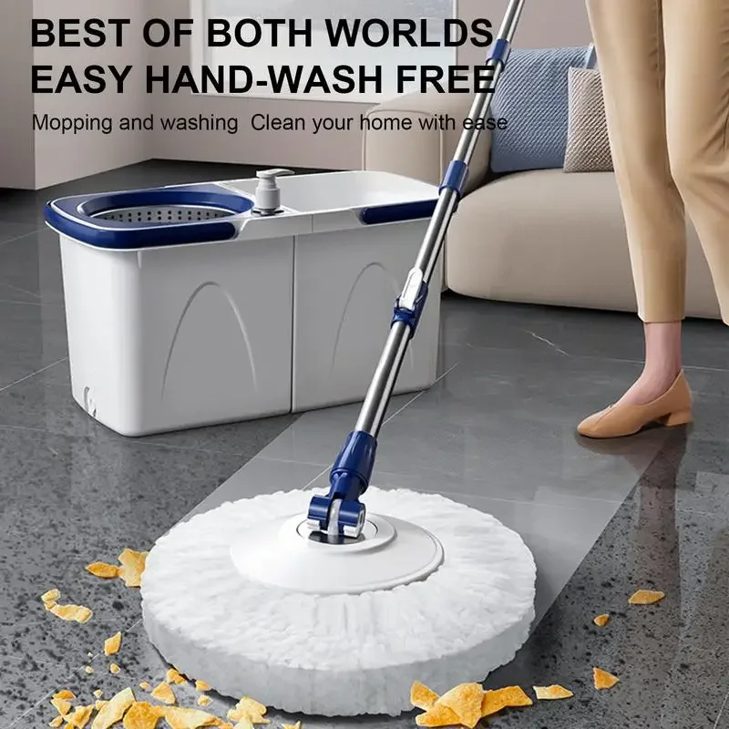Mop And Bucket Set With Wringer Adjustable Handle Spinner Detachable ...