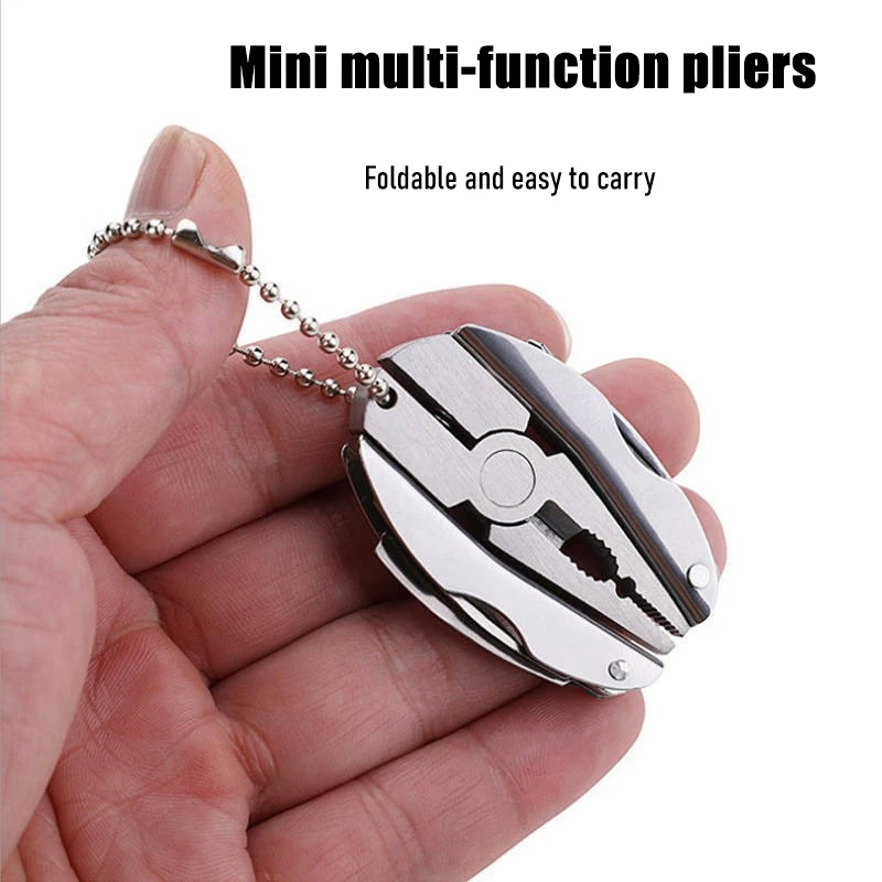 New-Stainless-Steel-Outdoor-Portable-Multitool-Pliers-Knife-Keychain ...