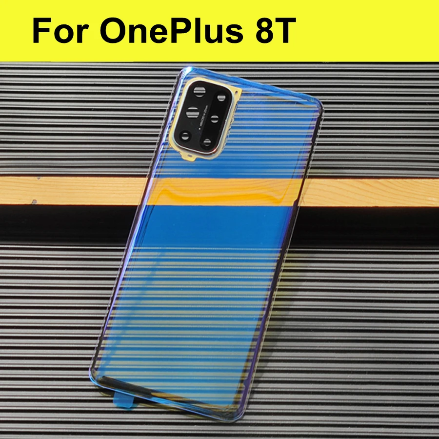 6.55" New Glass For Oneplus 8t Battery Cover Rear Housing Cover Repair For Oneplus 8t Back Cover ...