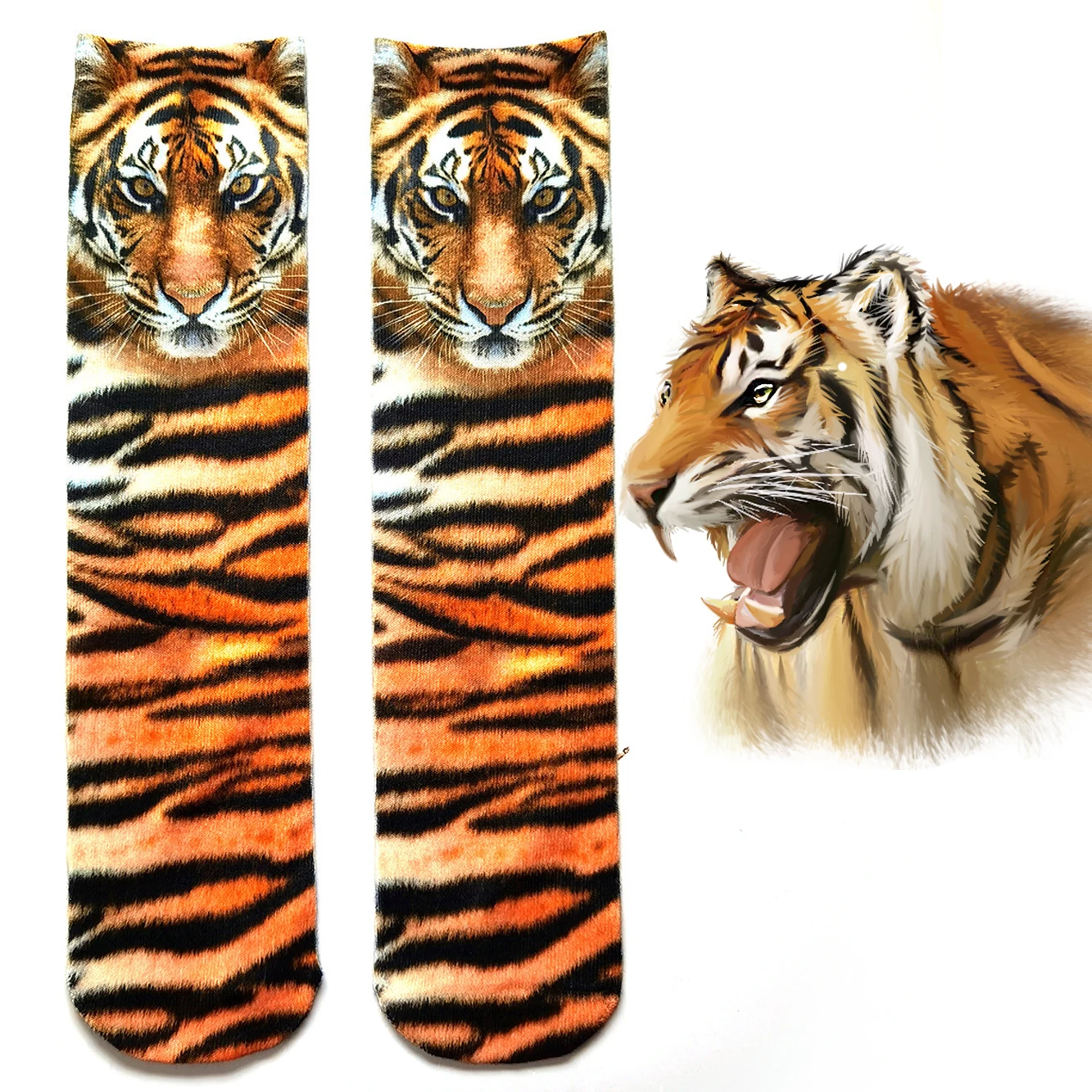 Digital-printing-simulation-3D-animal-socks-cat-and-dog-socks-fun-and ...