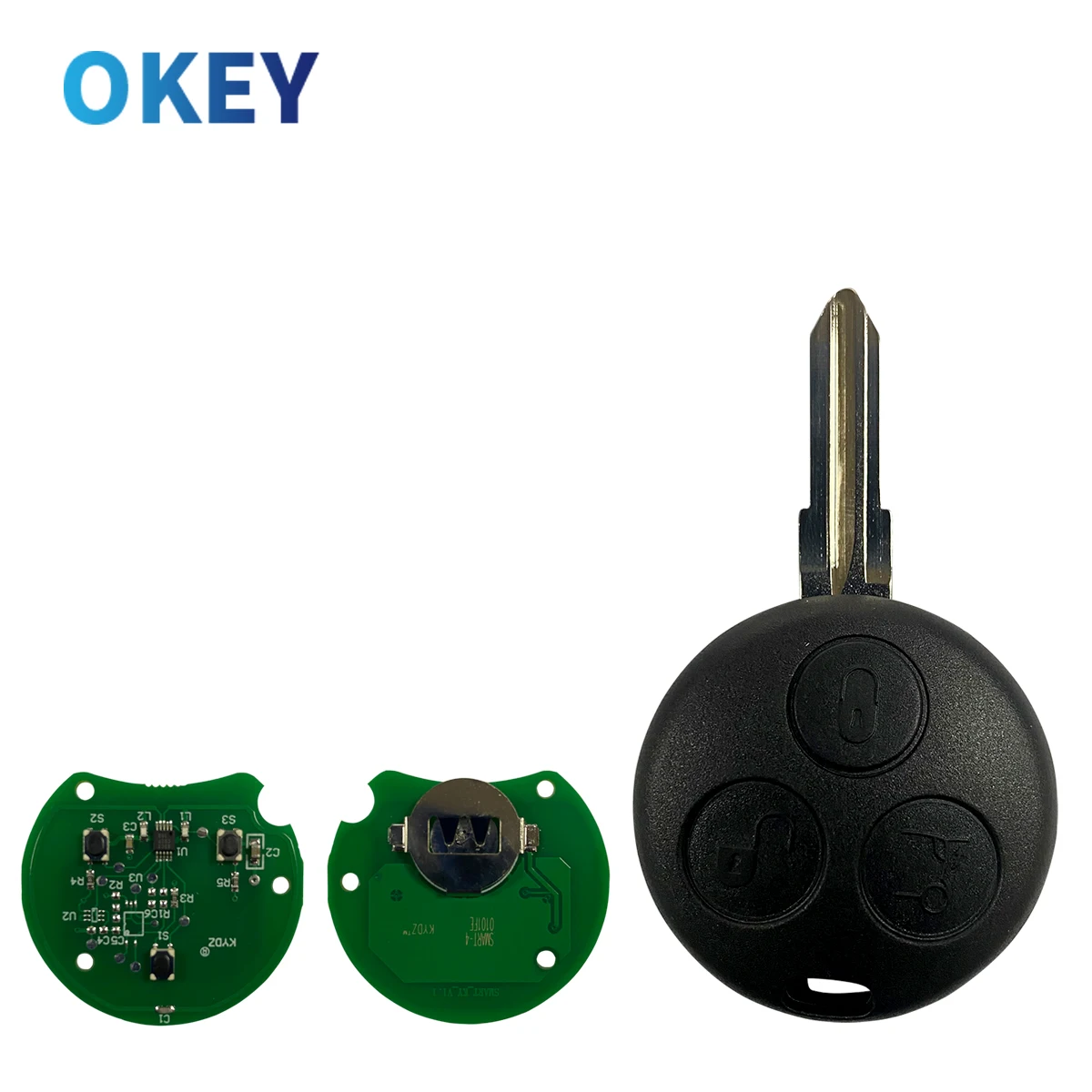 Okey-3-Buttons-Car-Remote-Key-For-Mercedes-Benz-Smart-Fortwo-450 ...