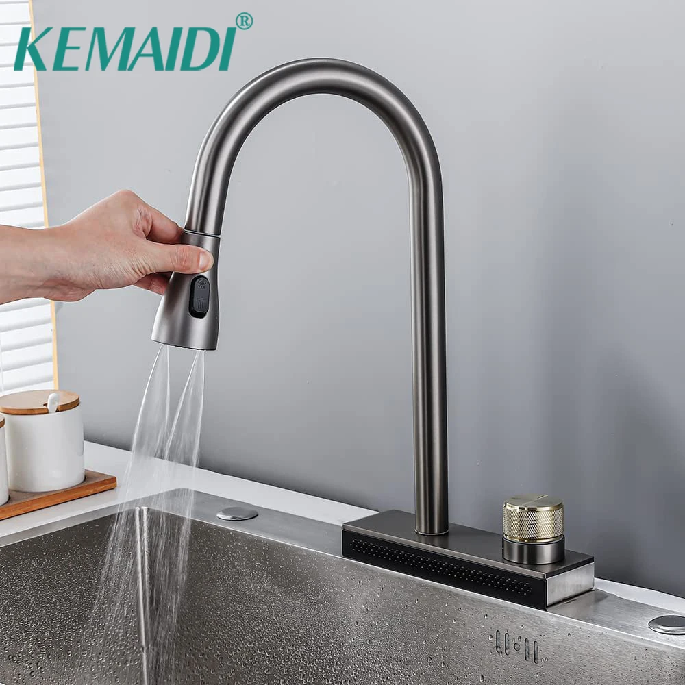 KEMAIDI-Multifunctional-Grey-Kitchen-Faucet-Pull-Out-Spout-Kitchen-Sink ...