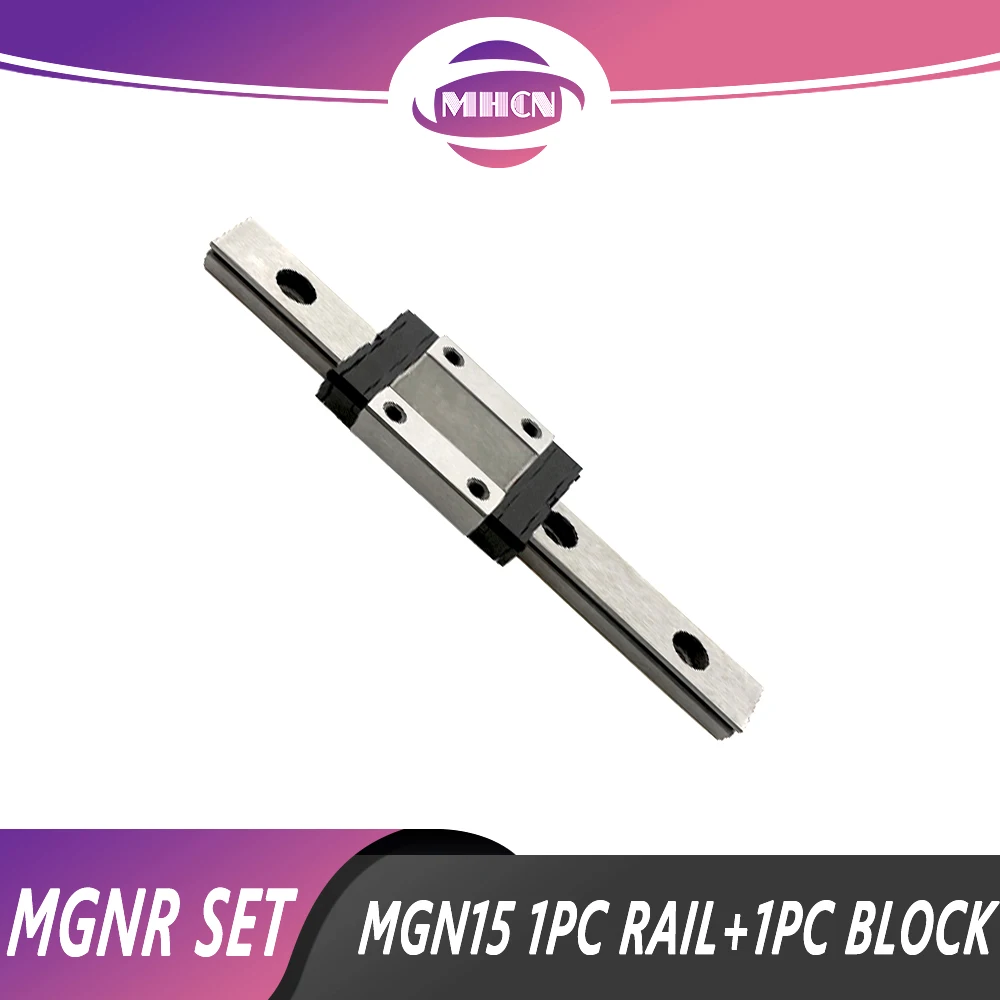 MHCN 1PC MGWR Miniature Linear Rail + 1PC MGW15 Block Length 100-500mm ...