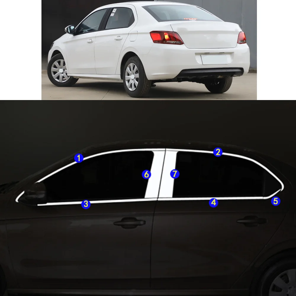 Car-Sticker-Garnish-Pillar-Window-Middle-Strip-Trim-Frame-For-Peugeot ...