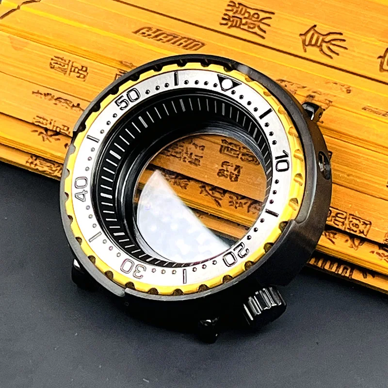 Matte-Black-Gold-Seiko-Tuna-Canned-Watch-Cases-fits-NH35-NH36-4R ...