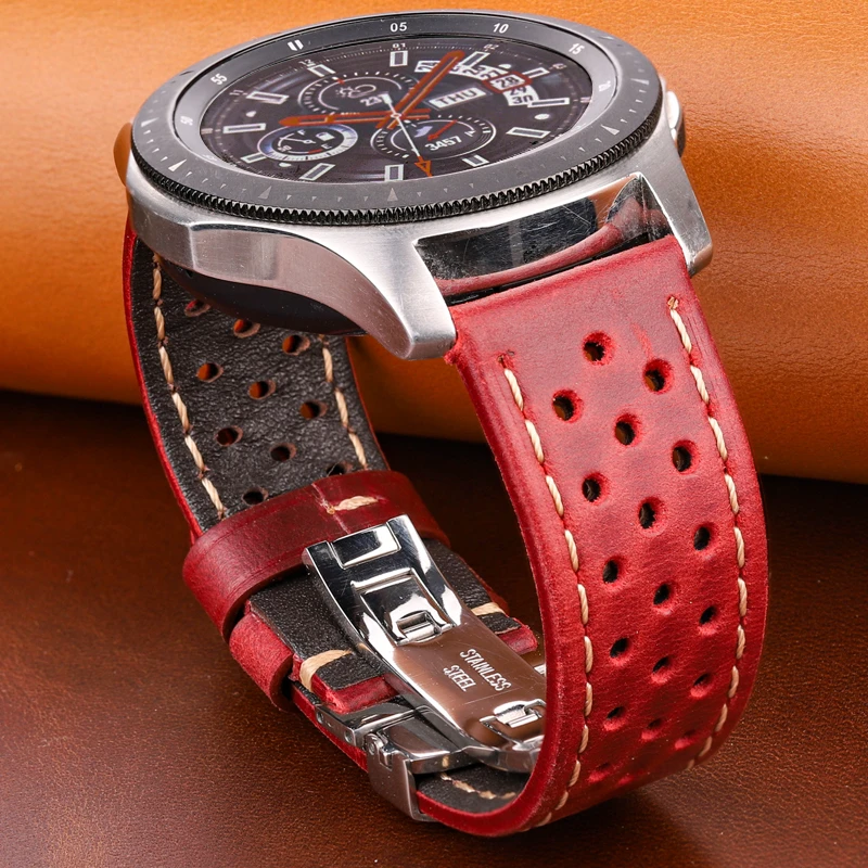 Genuine Leather Watch Band Bracelet 20mm 22mm 24mm Cowhide Vintage ...