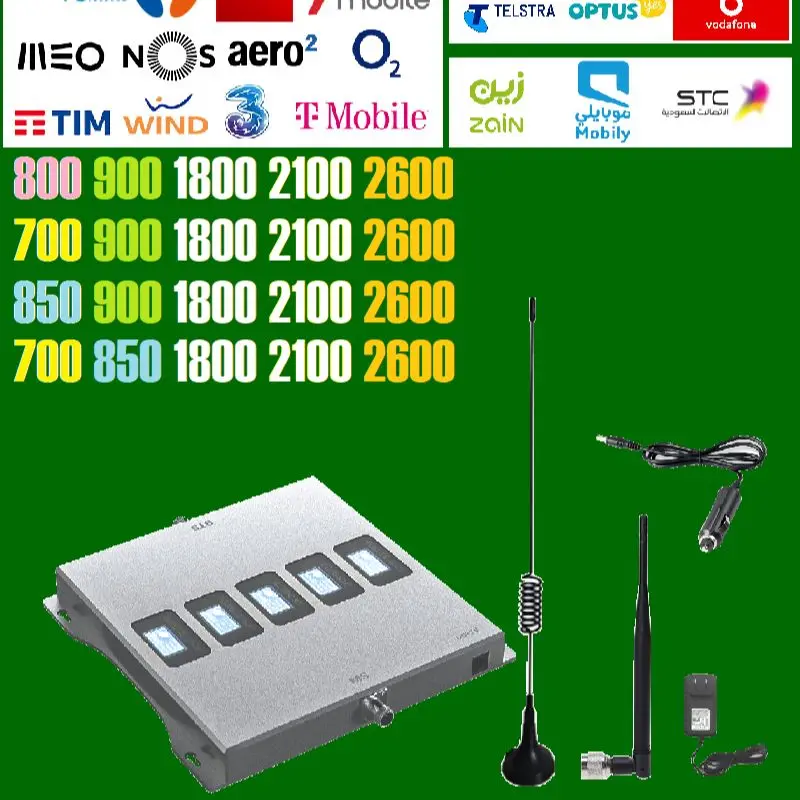 b20 B28 B7 5-BAND Car RV Truck Boat Vihecle Signal Booster Cellular Amplifier Repeater 2g 3g 4G ...