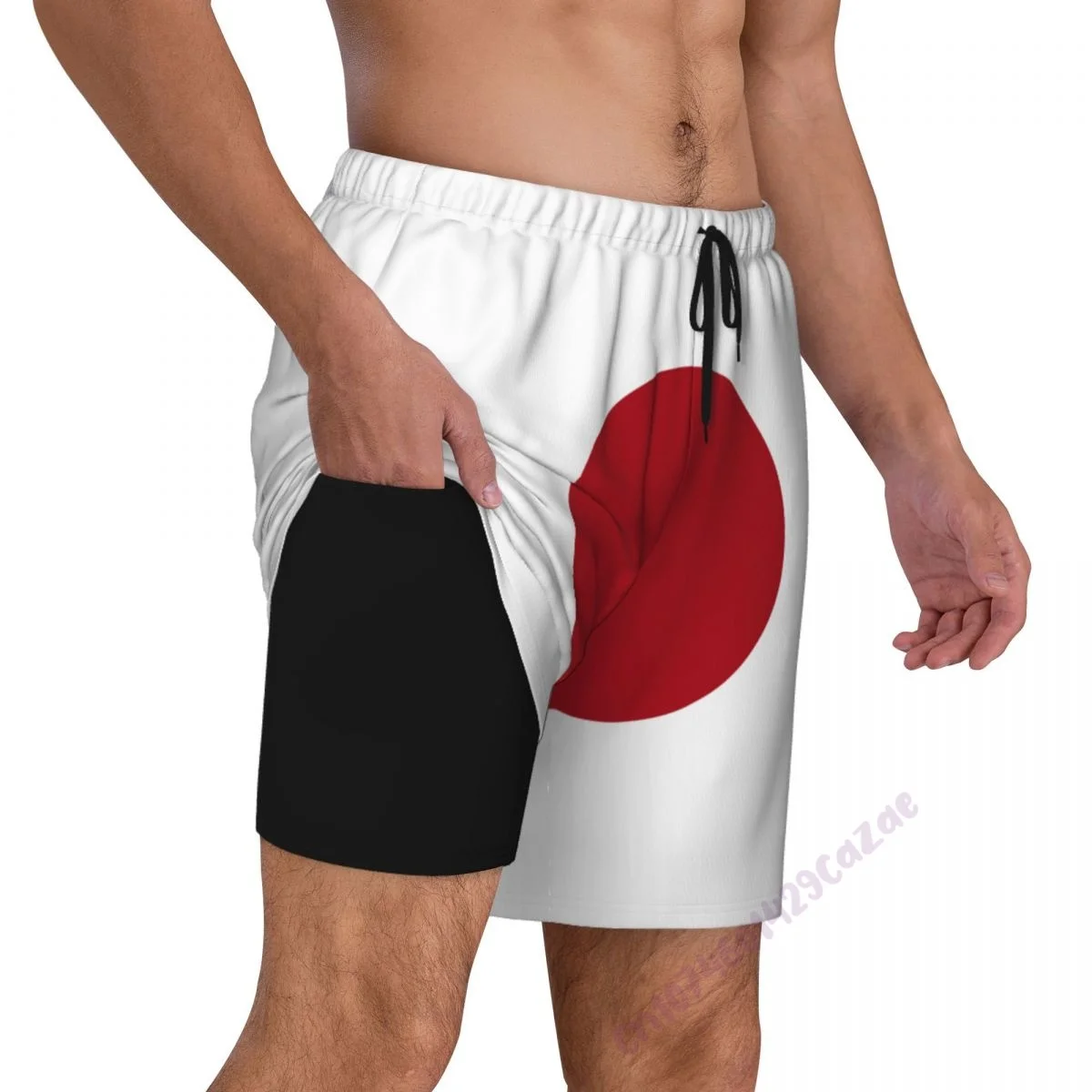 Japan-Flag-3D-Mens-Swimming-Trunks-With-Compression-Liner-2-in-1-Quick ...