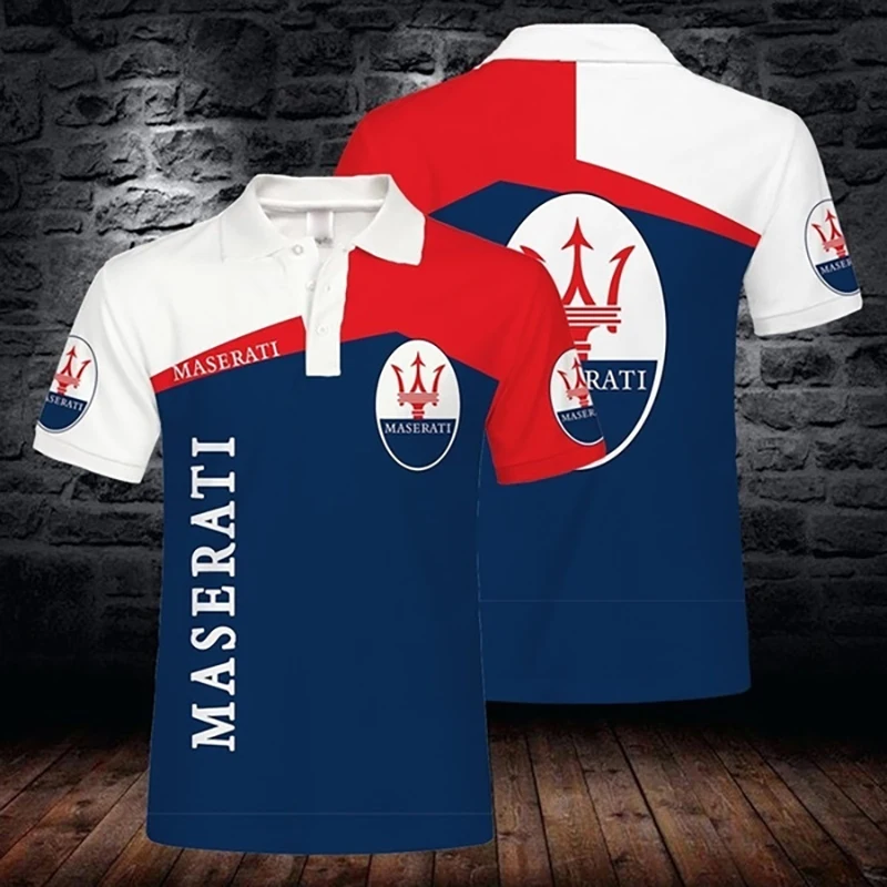 Maserati Polo Shirts Racing Car 3D Print Streetwear Men Sports Casual ...