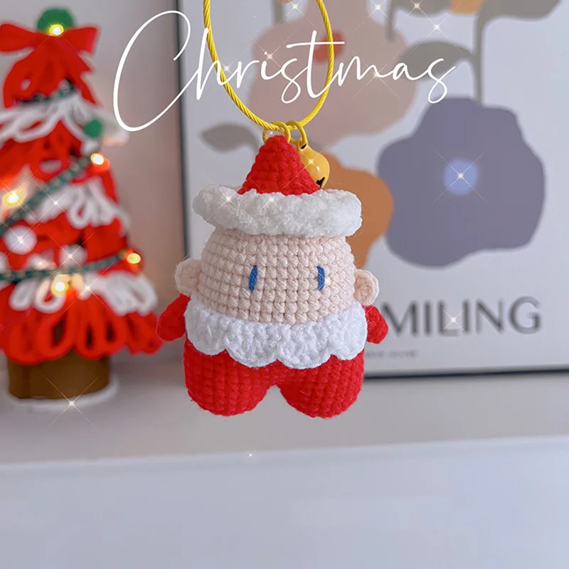 Knitted-Santa-Claus-Key-Chains-Holder-Christmas-Cartoon-Doll-Pendant ...