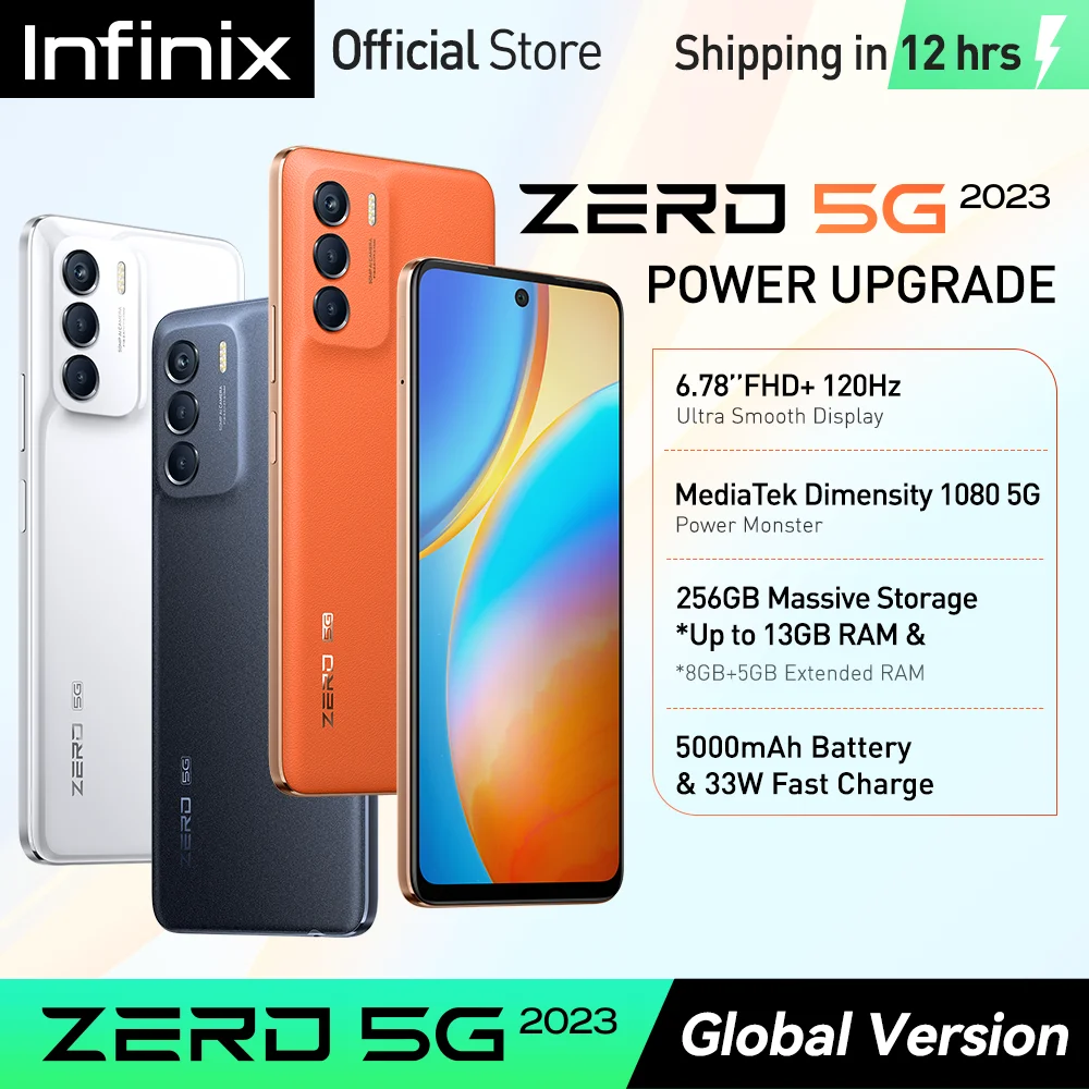 Infinix teléfono inteligente zero 5G 2023, 6,78 ", 120Hz, 500 nits ...