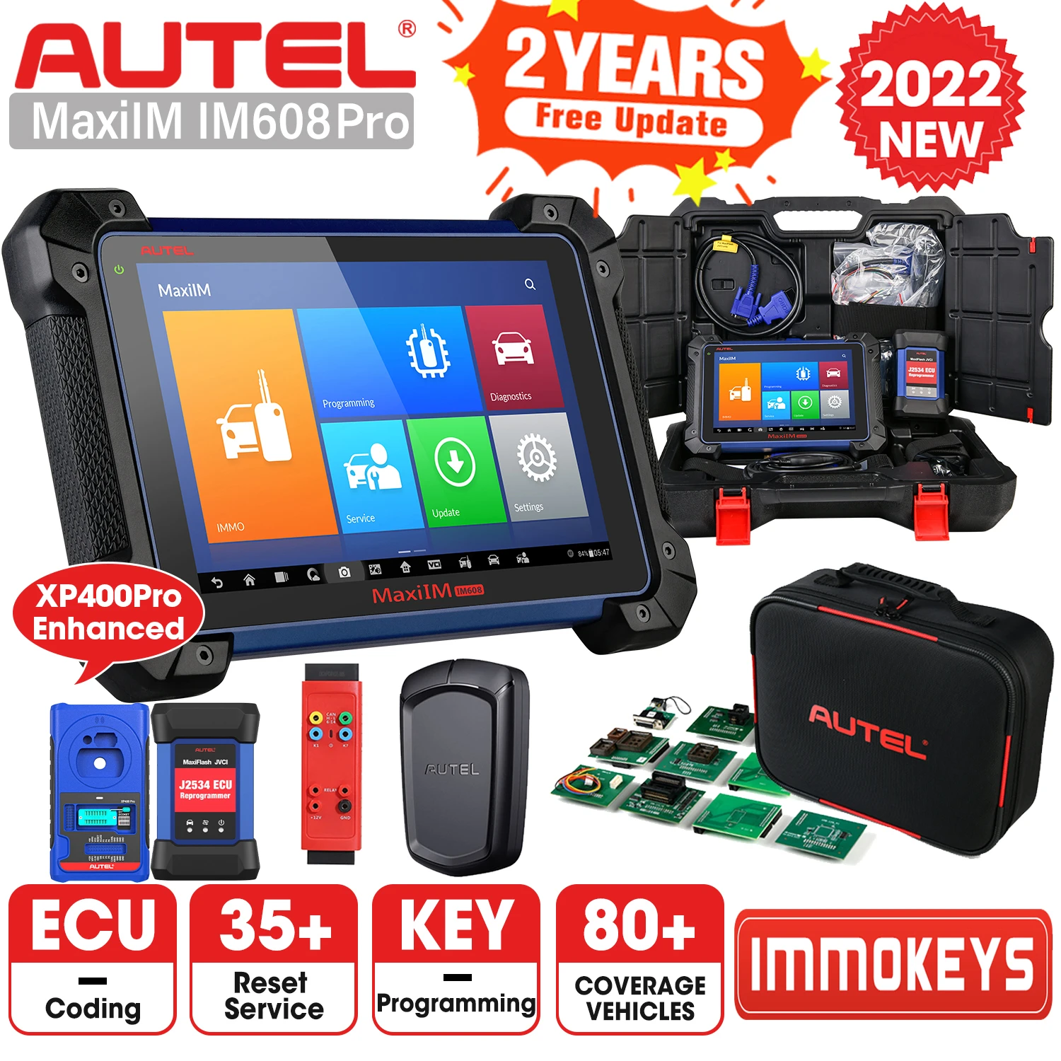 Autel MaxiIM IM608Pro XP400Pro IMMO Key Programming Tool ECU Coding ...