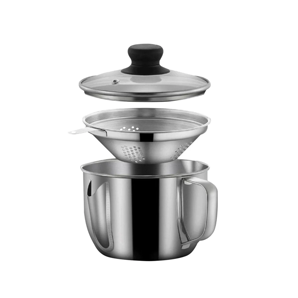 Stainless Steel Fat Separator 1L/4 Cup, Grease Separator with Strainer ...