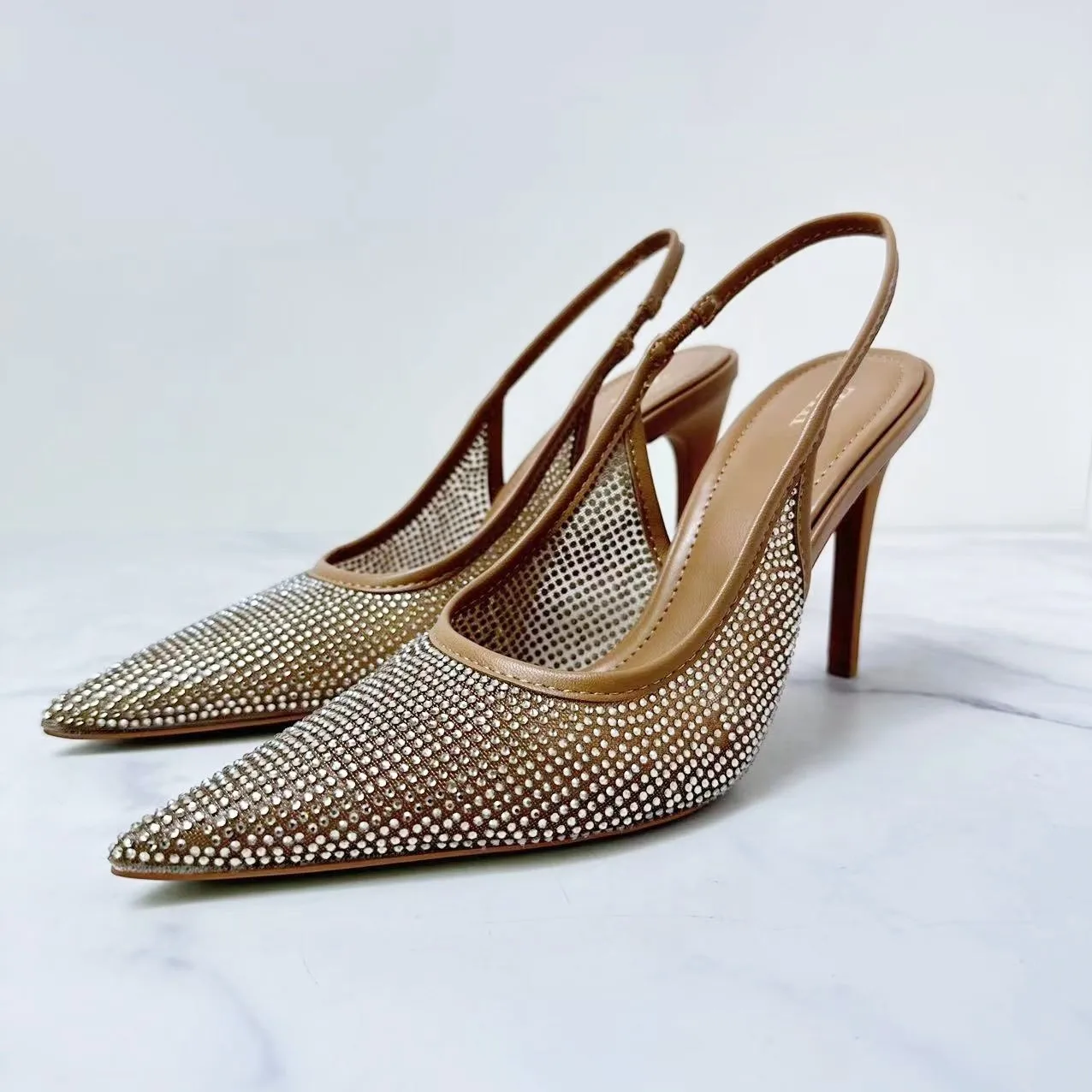 LMCAVASUN-2024-Summer-Women-High-Heeled-Sandals-Pointed-Back-Strap ...