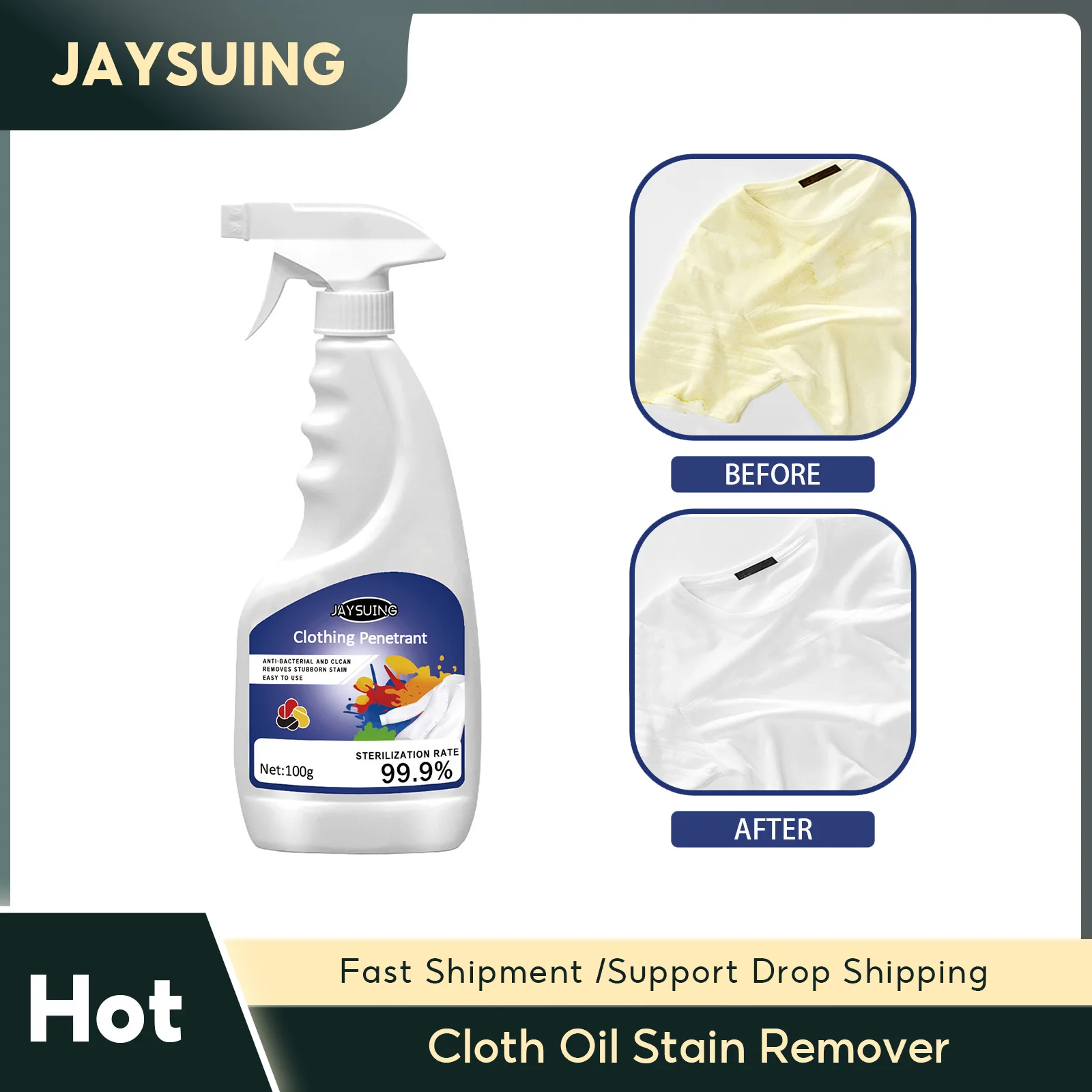 Clothes Stain Remover Strong Oil Stain Yellow Removal Dust Bleached ...