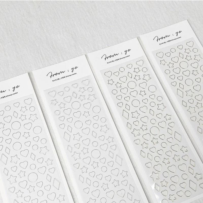 Transparent Laser Gold Silver Star Love Round Series Decorative PVC ...