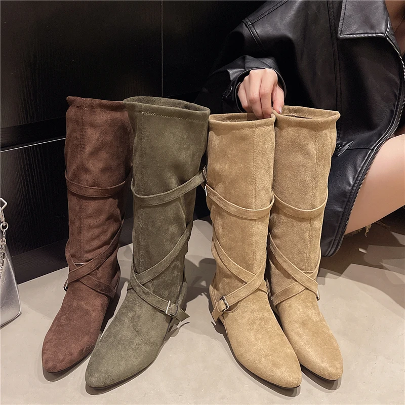 Tall Boots with Inner Heightening for Autumn and Winter New Pointed ...