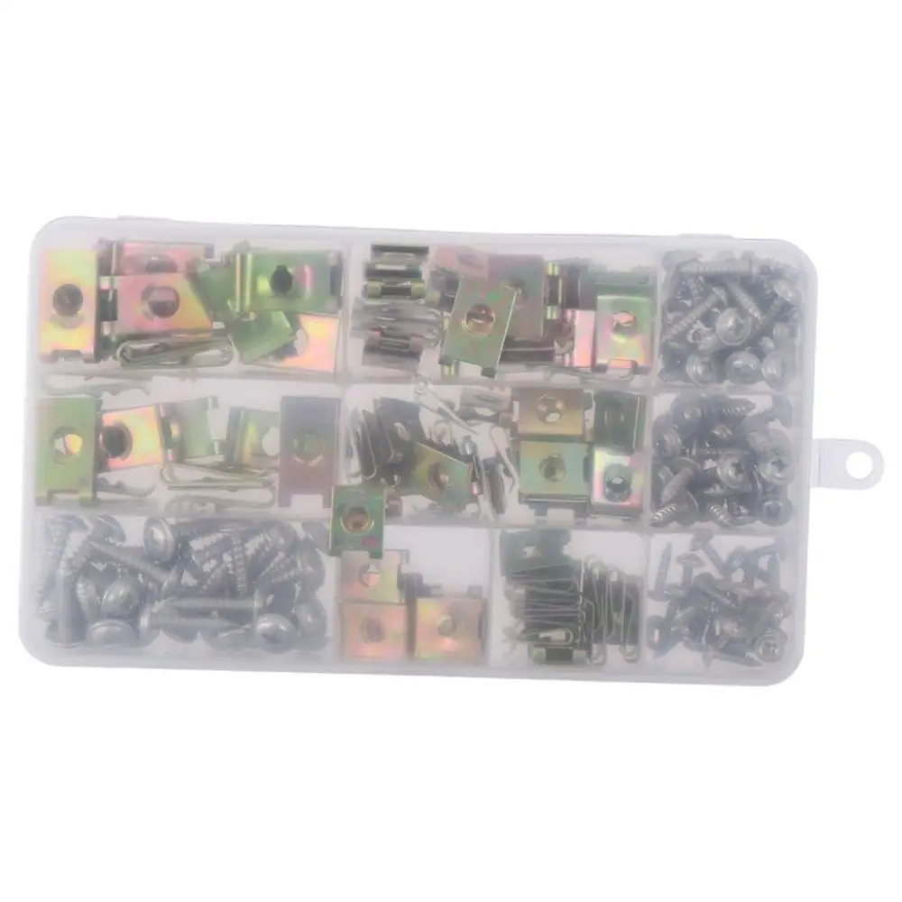 200Pcs-4Size-Car-U-Clips-Screws-Assortment-Kit-Metal-with-M3-0-M4-0-M5 ...