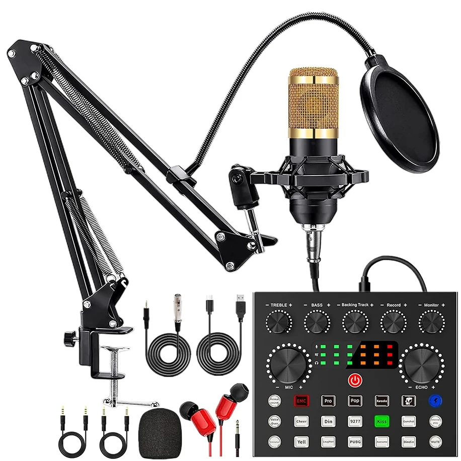 Condenser-Microphone-Set-with-Live-Sound-Card-Metal-Shock-Mount-and ...