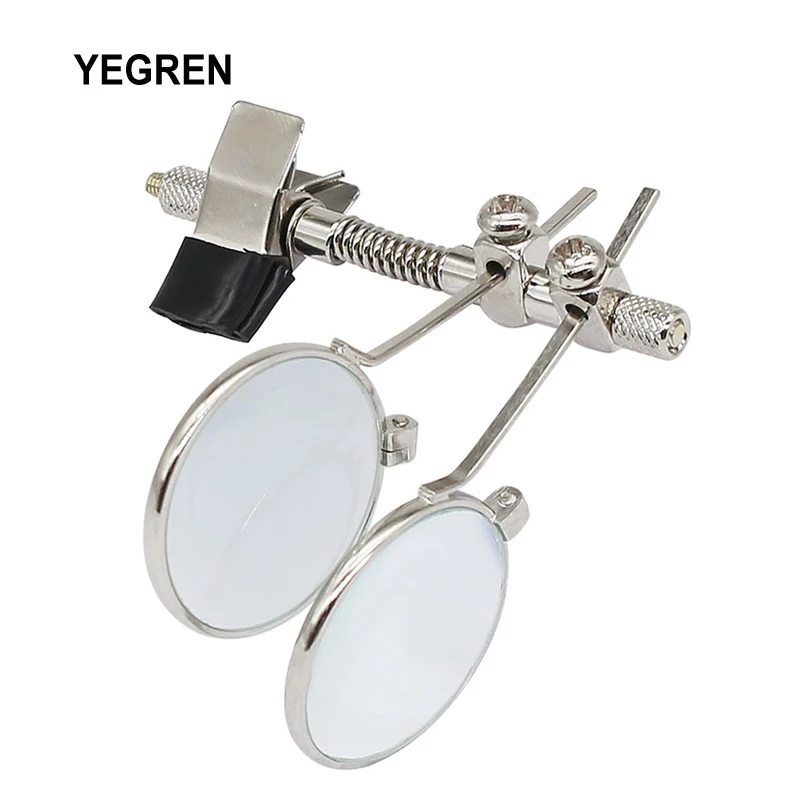 10x Double Lenses Magnifying Glass Stainless Steel Clip Magnifier ...