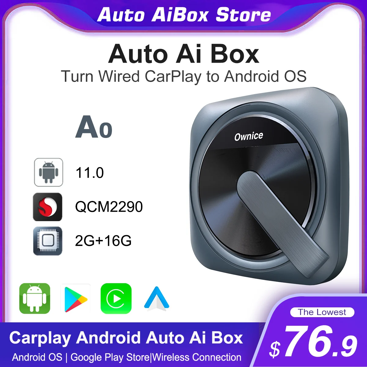 Ownice-A0-Carplay-Auto-Ai-Box-Android-11-0-Wireless-USB-Dongle-Qualcomm ...