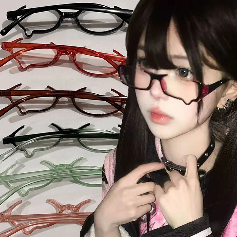 Y2k Millennial Spice Girl Crying Tears Half Frame Glasses for Men and ...