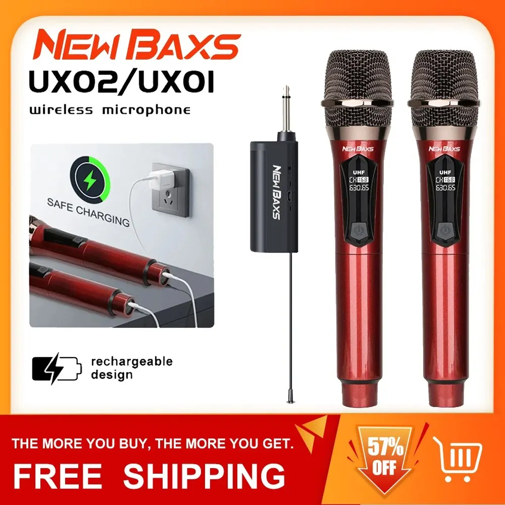 UHF-Professional-2-Channels-Wireless-Microphone-Handheld-Dynamic ...