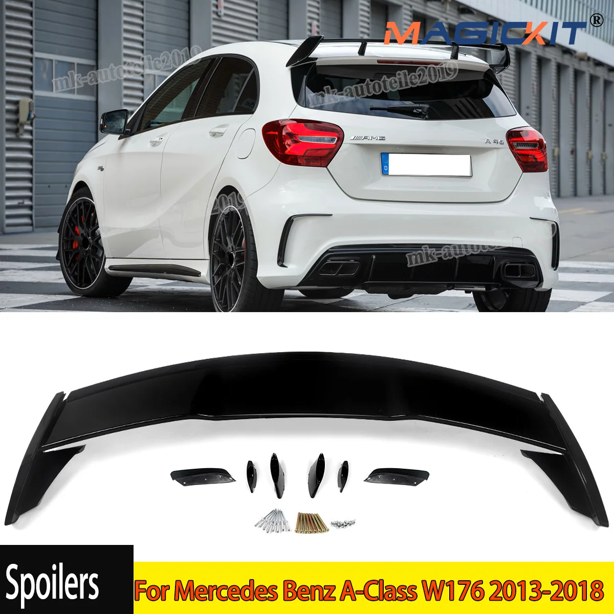 For-Mercedes-Benz-A-Class-W176-2013-2018-Hatchback-Spoiler-ABS-A160 ...