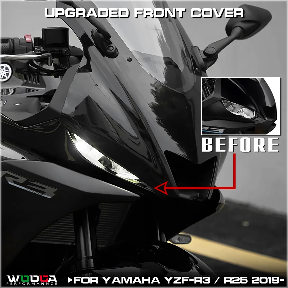 Front-Nose-Upper-Cowl-Fairing-For-Yamaha-YZF-R3-R25-2019-2024-Headlight ...