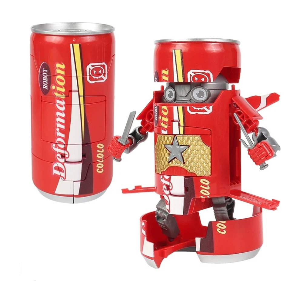 Robot transformador en forma de lata, figura de acción, modelo de guerrero creativo, juguetes ...