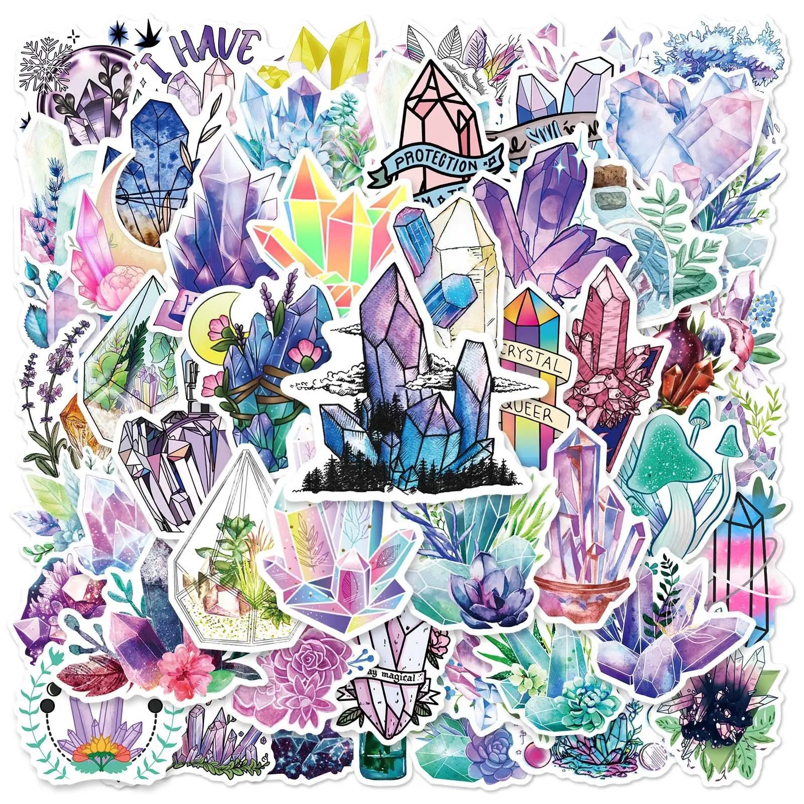 10/25/50pcs Bohemian Boho Crystal Graffiti Stickers for DIY Scrapbook ...