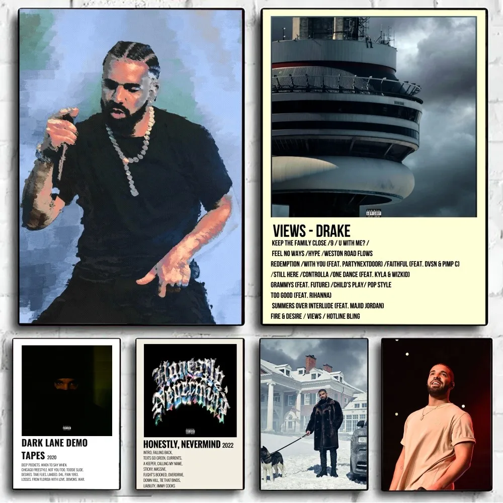 D-drake-Pop-Rap-Music-Album-Poster-No-Framed-Poster-Kraft-Club-Bar ...