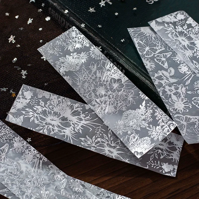 20pcs/pack Broken Thoughts INS Style Plants Silver Sulfuric Acid Paper ...