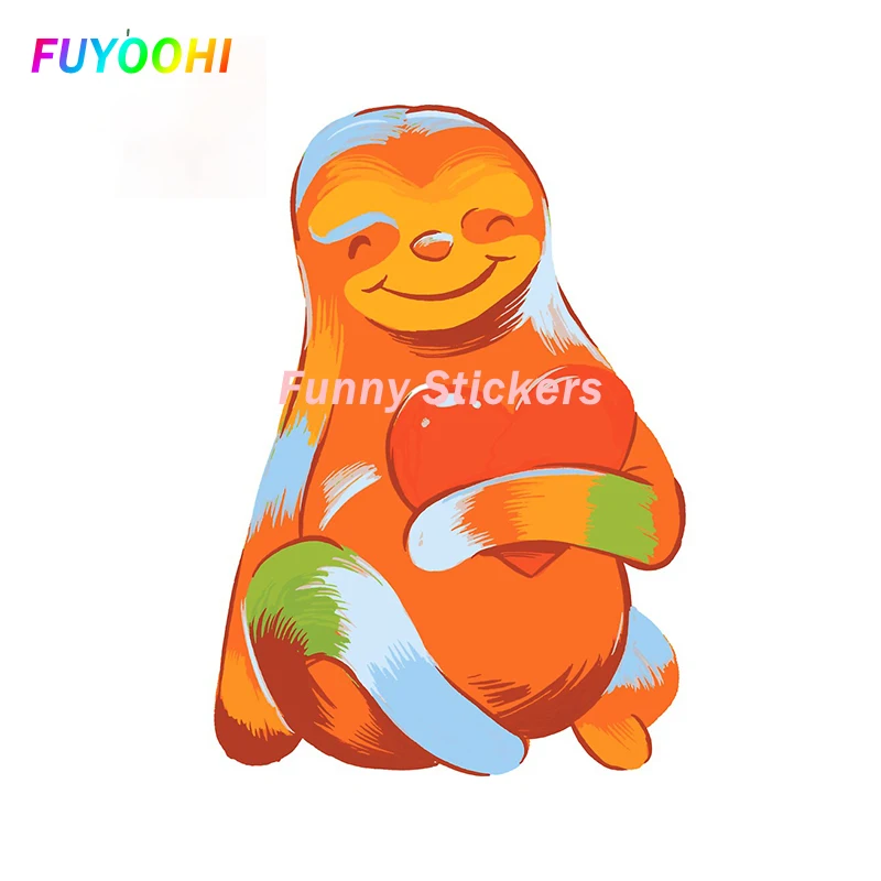 Fuyoohi Exterior Protection Funny Stickers Sloth With Heart Diy Car
