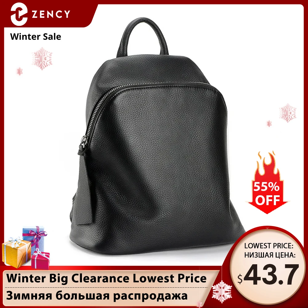 Zency-100-Genuine-Leather-Black-Red-Women-Backpack-Vintage-Solid-Large-Travel-Bags-Schoolbag-For ...