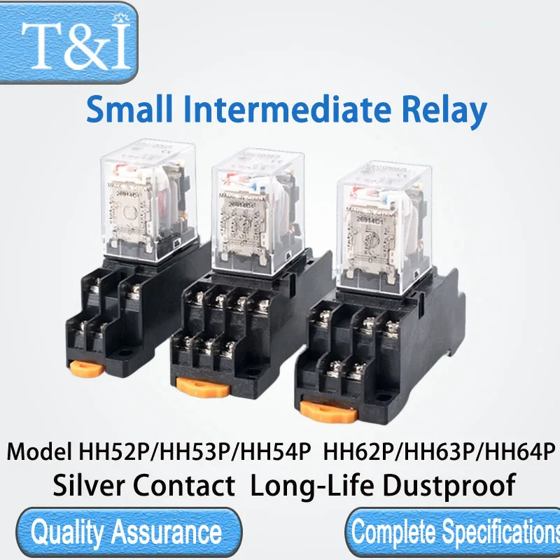 10-PCS-Small-Intermediate-Electromagnetic-Control-Relay-With-Base-AC-DC ...