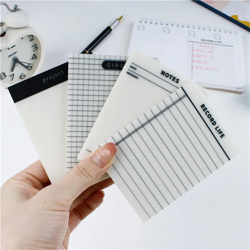 50-Sheets-Transparent-Waterproof-Posted-It-Sticky-Note-Pads-Notepads ...