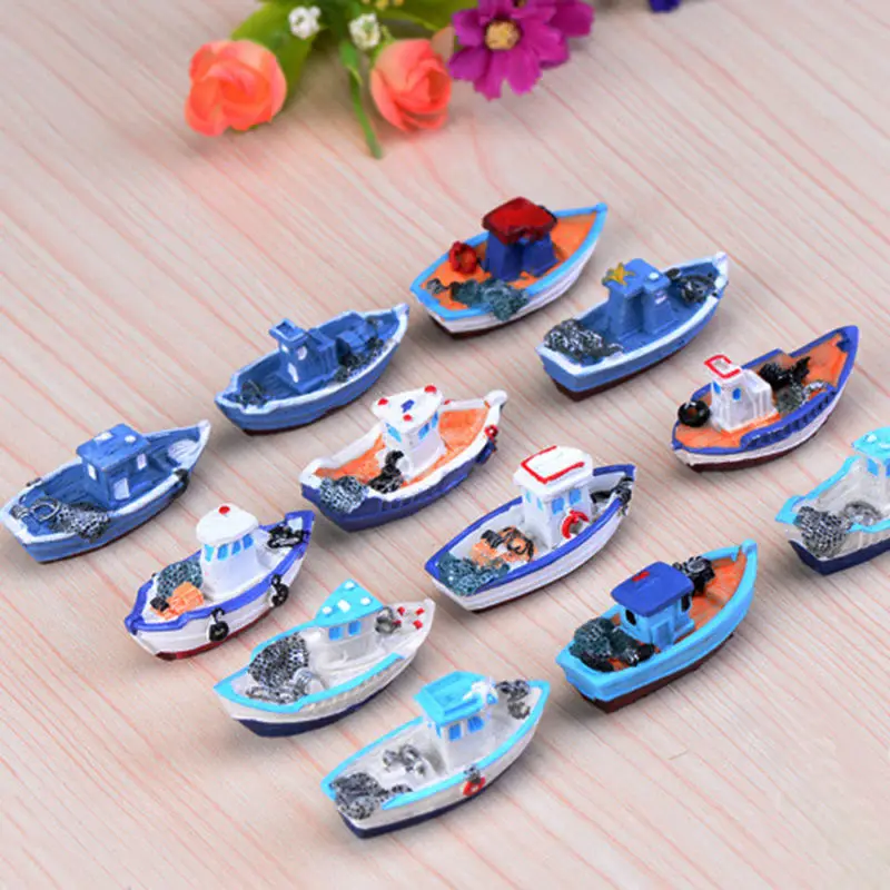 Miniature-Mini-Boat-Model-Fishing-Ship-Toys-Mediterranean-Style-Seaside ...