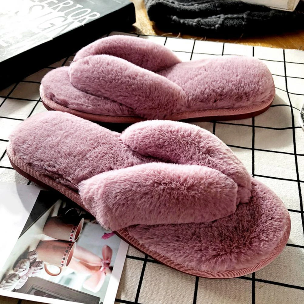 1 Pair Winter Slippers Great Flat Open Toe Wear resistant Home Shoes ...