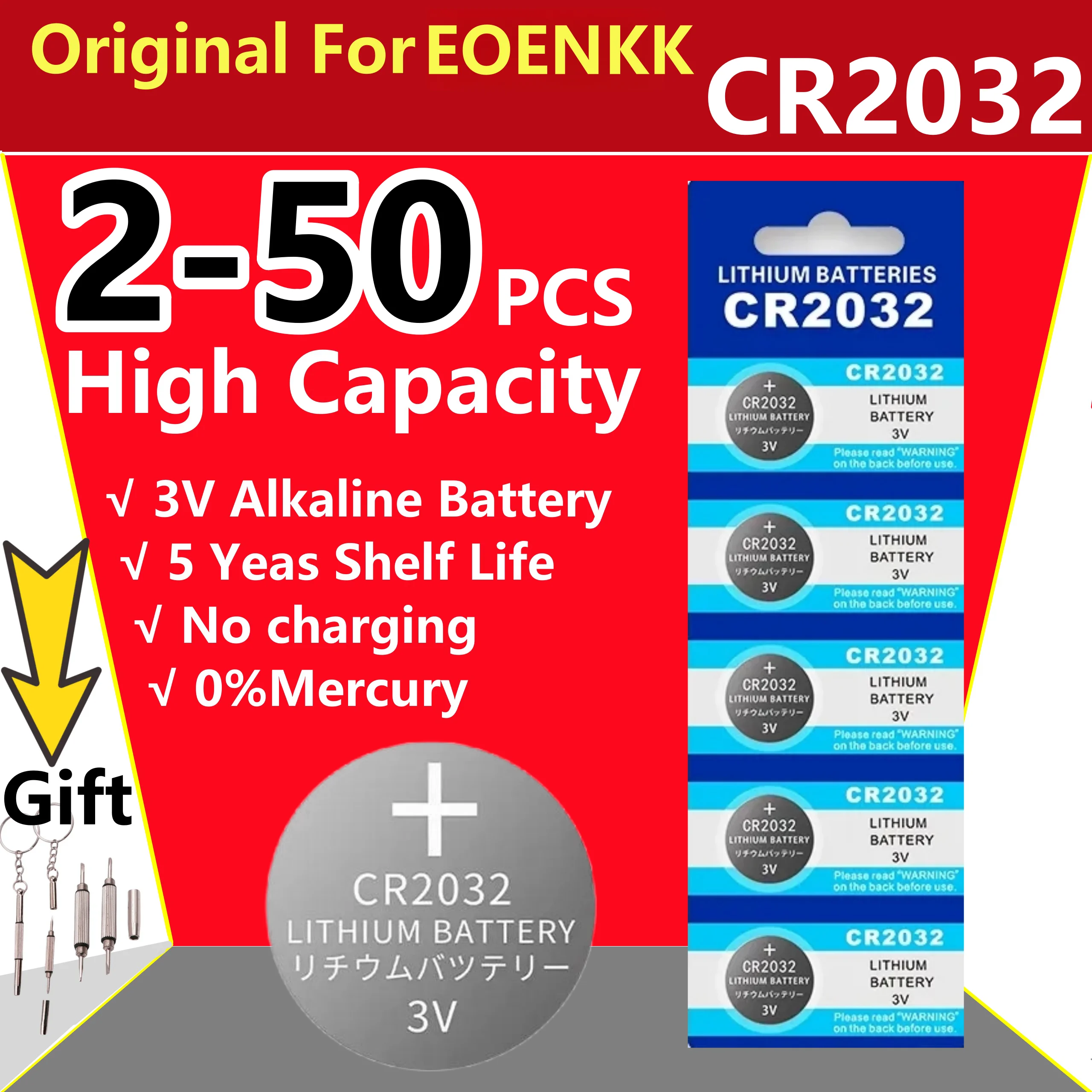 Lithuim Cell Button 3V CR2032 BR2032 DL2032 ECR2032 Lithium Li-ion ...