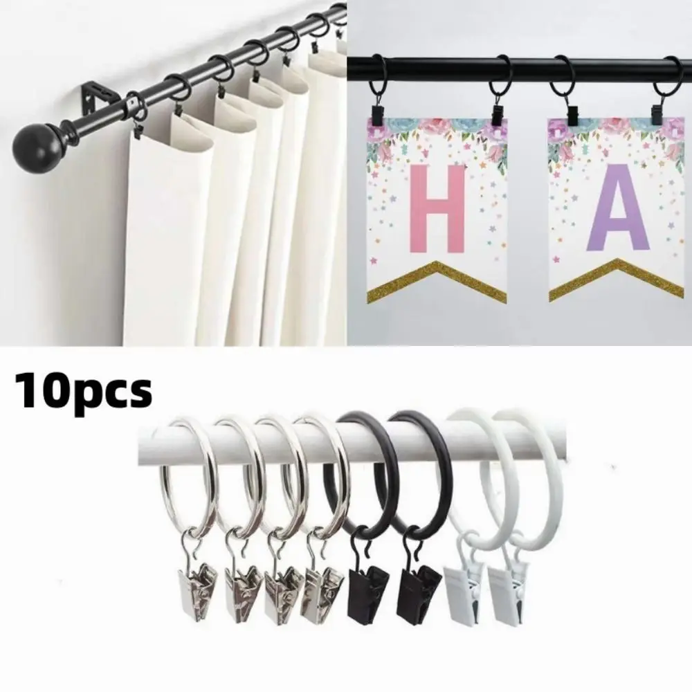 10pcs Curtain Rings Clips Metal Decorative Rustproof Drapery Window ...