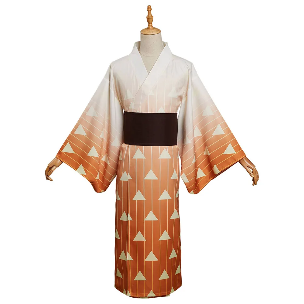 Anime Demon Slayer Kimono Agatsuma Zenitsu Cosplay Costume - AllCosplay.com