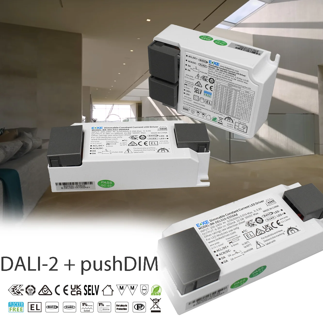 DT6 DALI Dimmable LED Driver Box 40W 60W Comercial Lighting Power Supply Constant Current ...